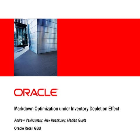 Markdown Optimization under Inventory Depletion Effect | PDF