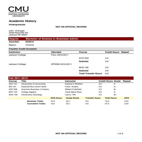 AcademicHistory | PDF