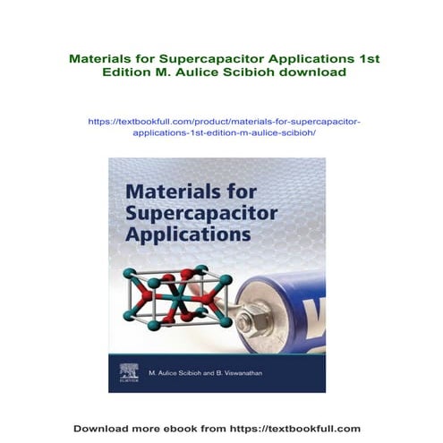 Materials for Supercapacitor Applications 1st Edition M. Aulice Scibioh | PDF