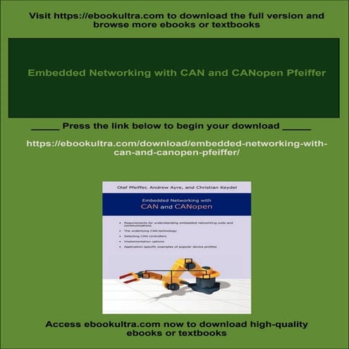 Embedded Networking with CAN and CANopen Pfeiffer | PDF
