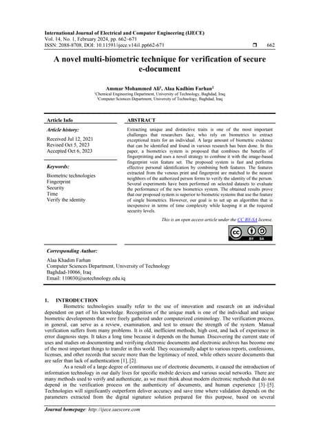 Deep Learning Based Biometric Authentication Using Electrocardiogram And Iris Pdf