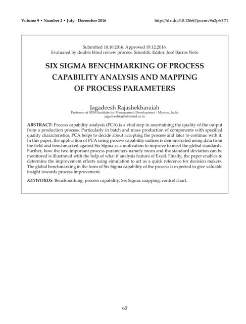 Six Sigma : Process Capability | PPTX