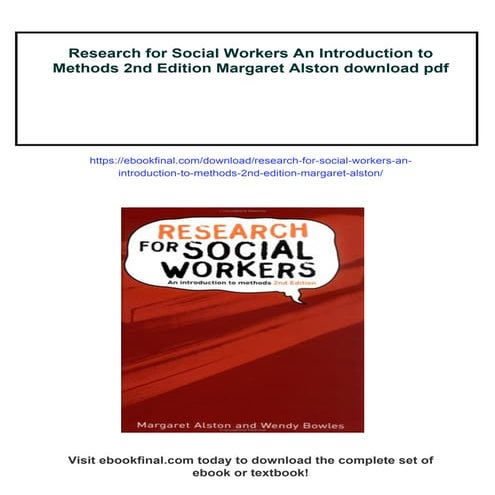 Research for Social Workers An Introduction to Methods 2nd Edition ...