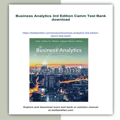 Business Analytics 3rd Edition Camm Test Bank | PDF