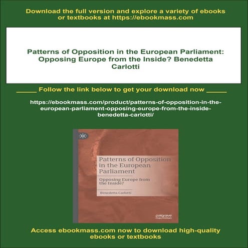 Patterns of Opposition in the European Parliament: Opposing Europe from the Inside? Benedetta ...