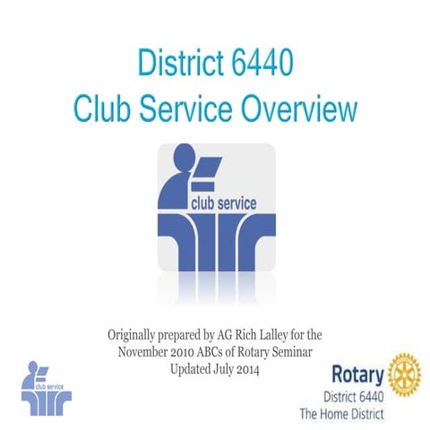 Rotary District 6440 Club Service Overview | PPTX