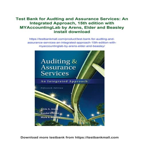 Test Bank for Audting and Assurance Services: An Integrated Approach ...