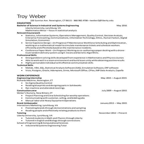 Troy Weber Resume Jan. 26th | DOCX