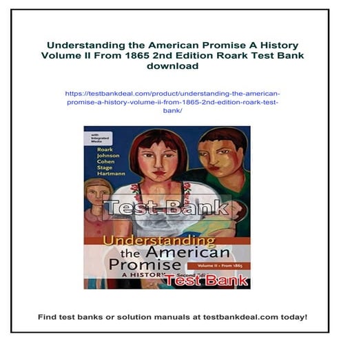 Understanding the American Promise A History Volume II From 1865 2nd ...