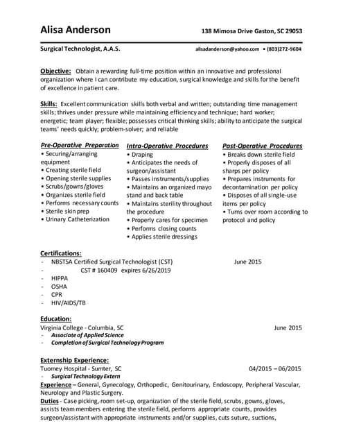 Mary Ellen Girgis CST Resume | PDF
