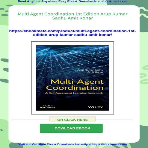 Multi Agent Coordination 1st Edition Arup Kumar Sadhu Amit Konar Pdf