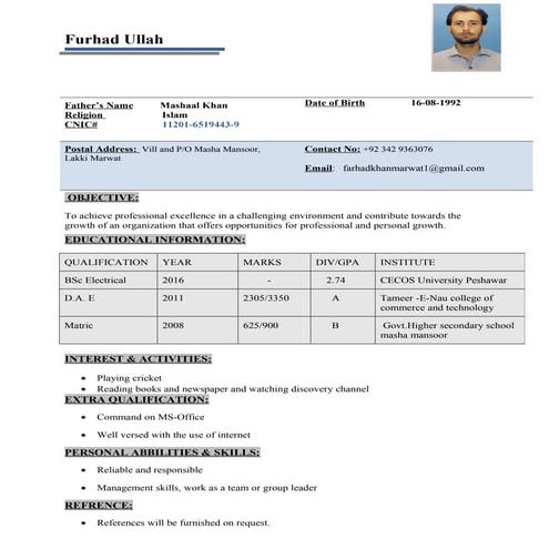 farhad cv | DOC