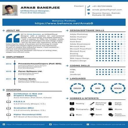 CV-graphical | PDF | Web Design and HTML | Internet