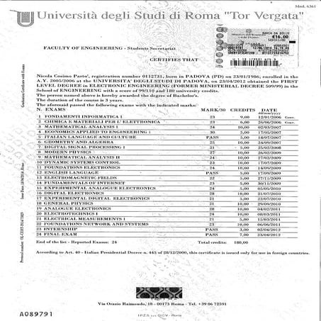 BScEE Transcript | PDF