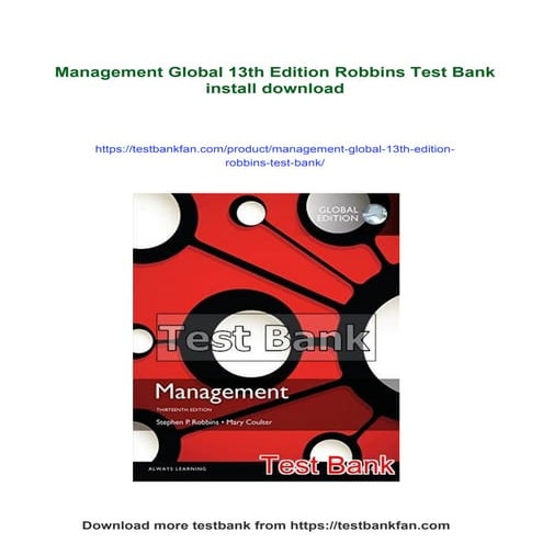 Management Global 13th Edition Robbins Test Bank | PDF