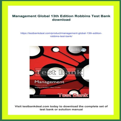 Management Global 13th Edition Robbins Test Bank | PDF