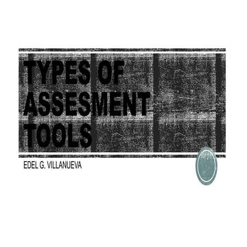 Tools of assessment | PDF
