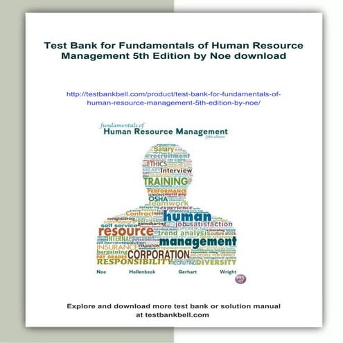 Test Bank for Fundamentals of Human Resource Management 5th Edition by ...