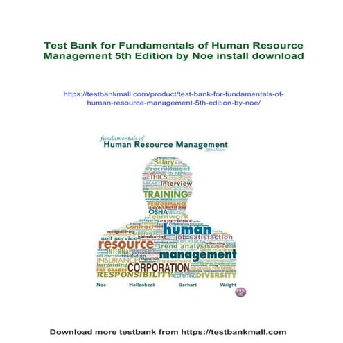Test Bank for Fundamentals of Human Resource Management 5th Edition by ...