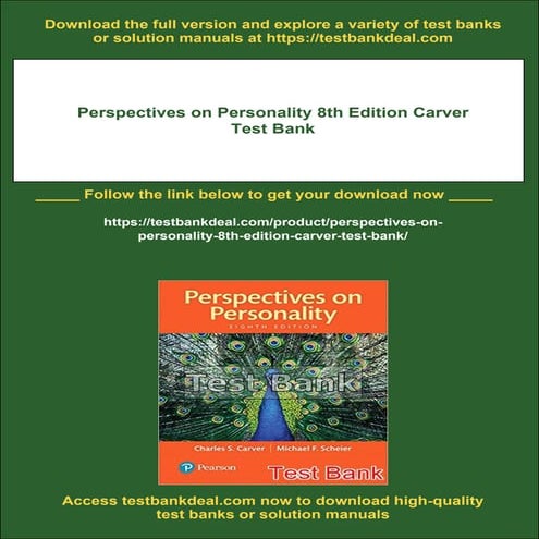 Perspectives on Personality 8th Edition Carver Test Bank | PDF