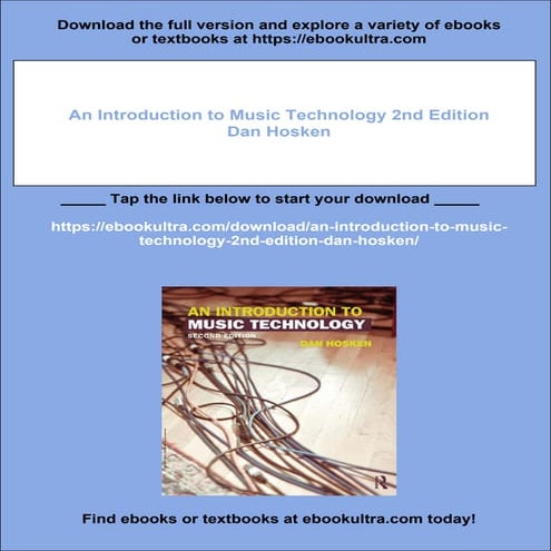 An Introduction to Music Technology 2nd Edition Dan Hosken | PDF