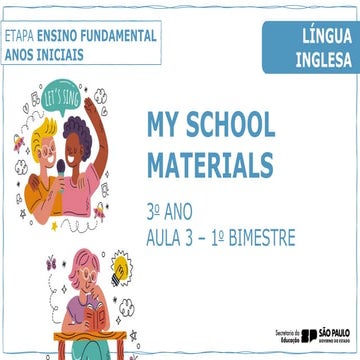 School Material Objetos e Materiais escolares | PPTX