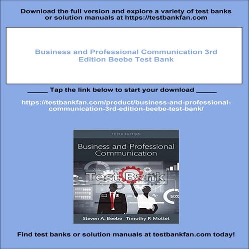 Business and Professional Communication 3rd Edition Beebe Test Bank | PDF