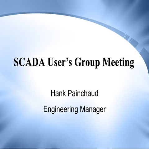 SCADA User Group Presentation | PPT