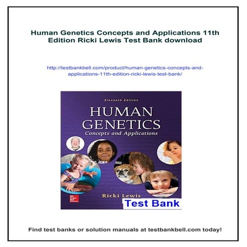 Human Genetics Concepts and Applications 11th Edition Ricki Lewis Test ...