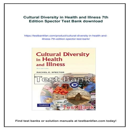 Cultural Diversity in Health and Illness 7th Edition Spector Test Bank ...