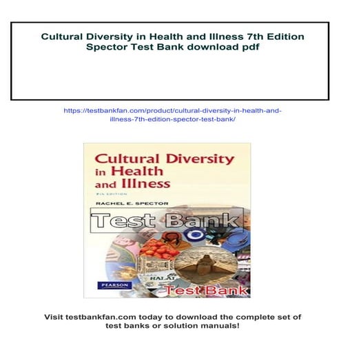 Cultural Diversity in Health and Illness 7th Edition Spector Test Bank ...