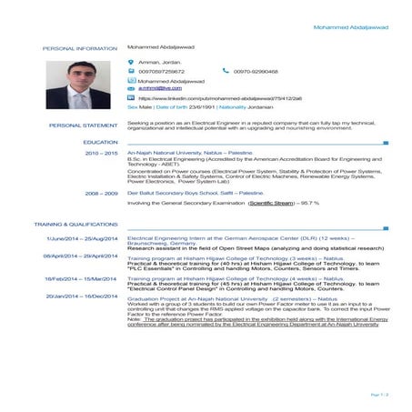 CV- Mohammed Abdaljawwad | PDF | Civil Engineering Industry | Industries
