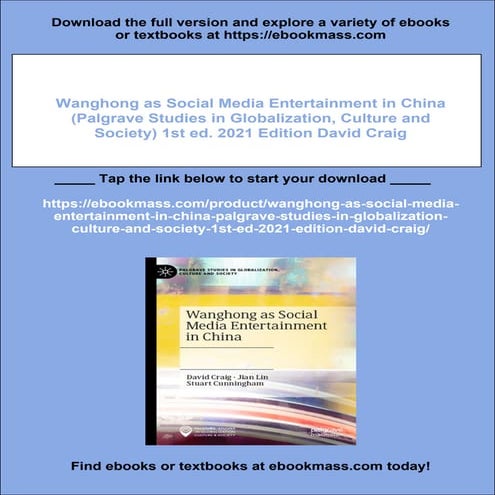 Wanghong as Social Media Entertainment in China (Palgrave Studies in ...