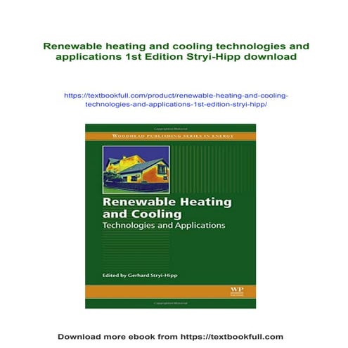 Renewable heating and cooling technologies and applications 1st Edition ...
