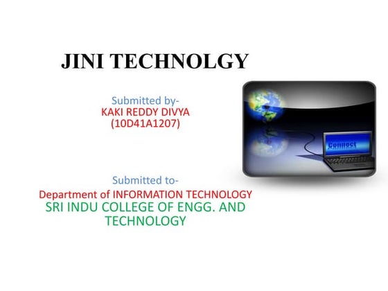 JINI Technology | PPT | Programming Languages | Computing