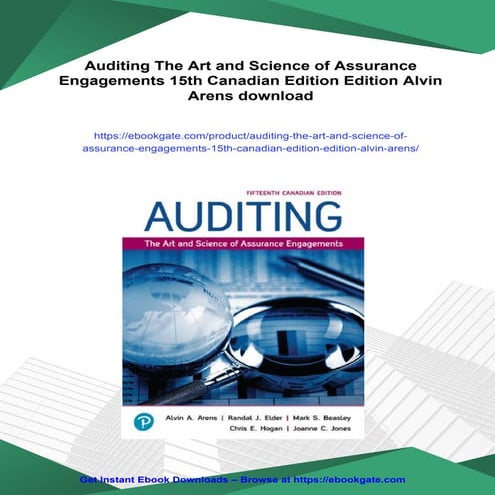 Auditing The Art and Science of Assurance Engagements 15th Canadian ...