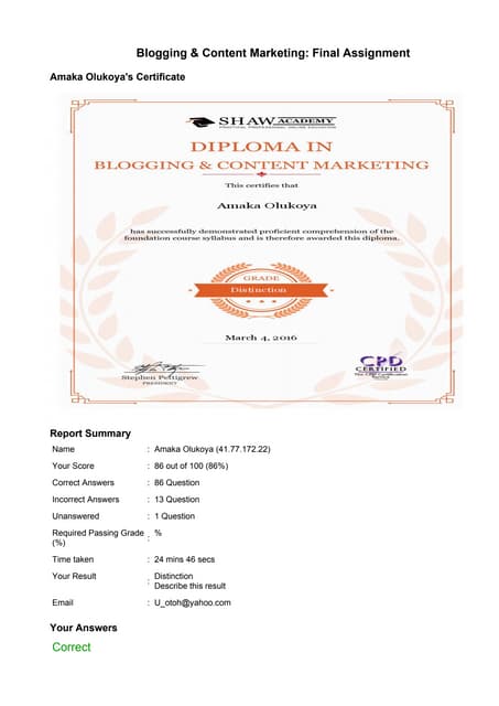 Shaw Academy Graphic Design Diploma | PDF