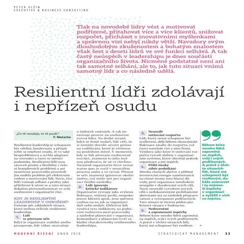 Resilient leadership CZ | PDF