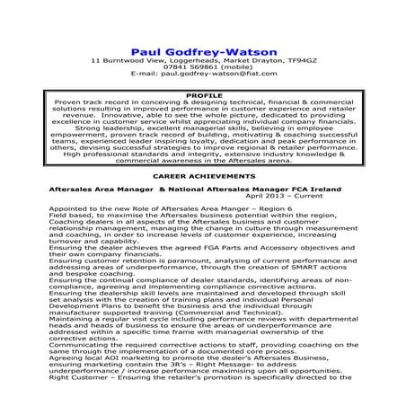 Paul Godfrey-Watson CV June 2015 | DOC