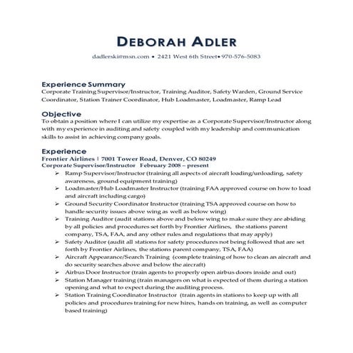 Deborah Adler Resume | DOCX