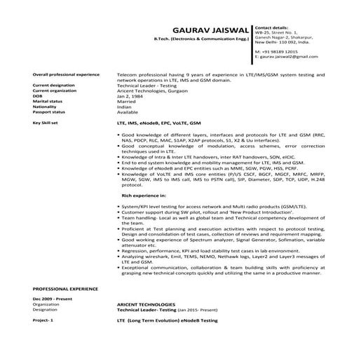 Resume_Gaurav Jaiswal | DOC