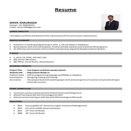 shiva resume | DOCX
