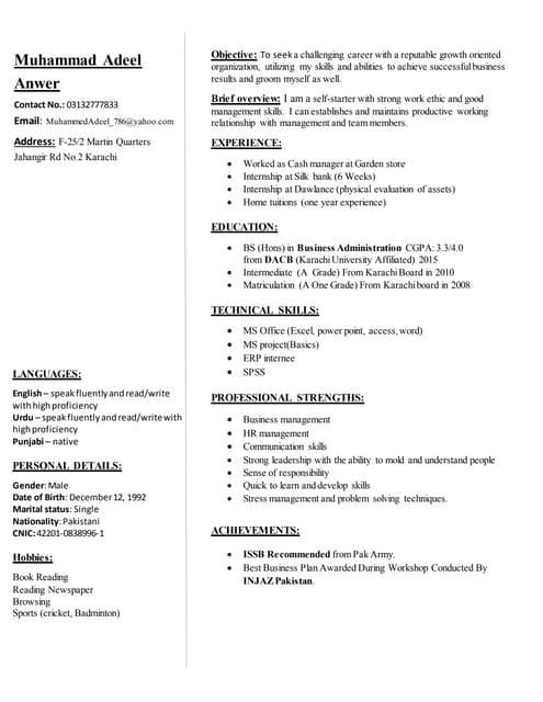 Resume for Store incharge | PDF