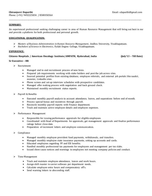 Resume - September 19 2016 - Border | PDF