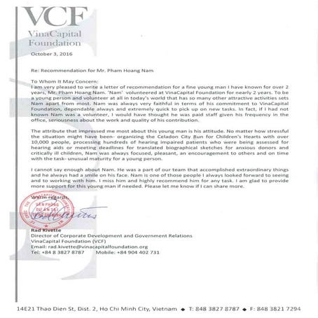 Rec for Pham Hoang Nam | PDF