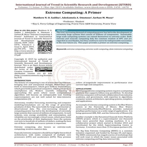 Extreme Computing A Primer | PDF | Operating Systems | Computer Software and Applications