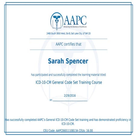 ICD-10 Certification | PDF