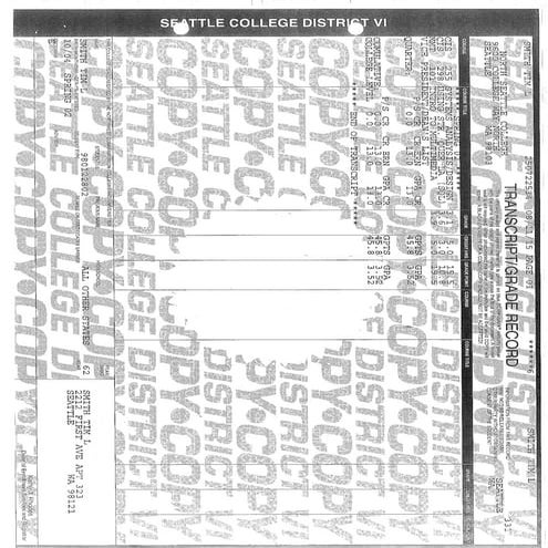 North Seattle CC Transcript | PDF