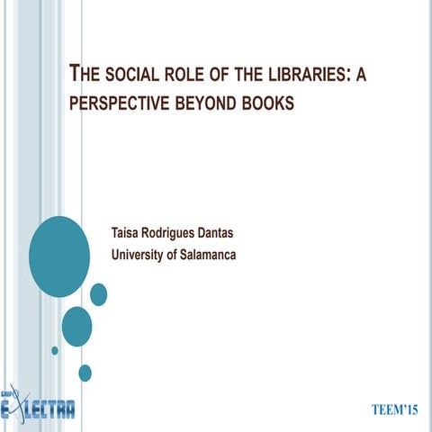 The social role of the libraries: a perspective beyond books | PPT