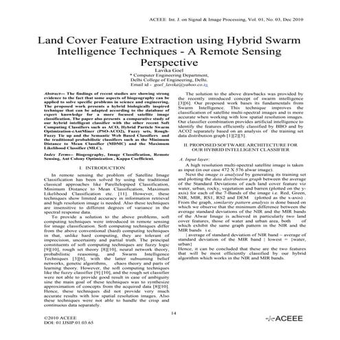 Land Cover Feature Extraction Using Hybrid Swarm Intelligence